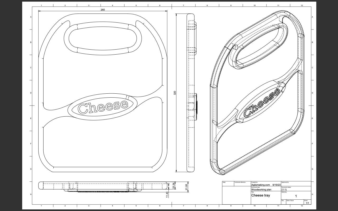 Cheese Tray CNC Files for Wood Routers Fusion 360 File, STL Files, 3MF ...