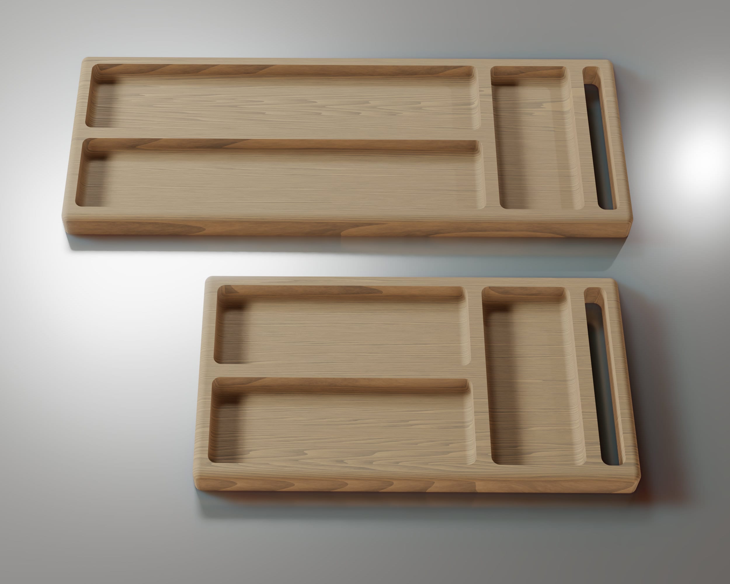 Rectangular CNC Tray Design Files - Customizable 3-section Tea-time ...