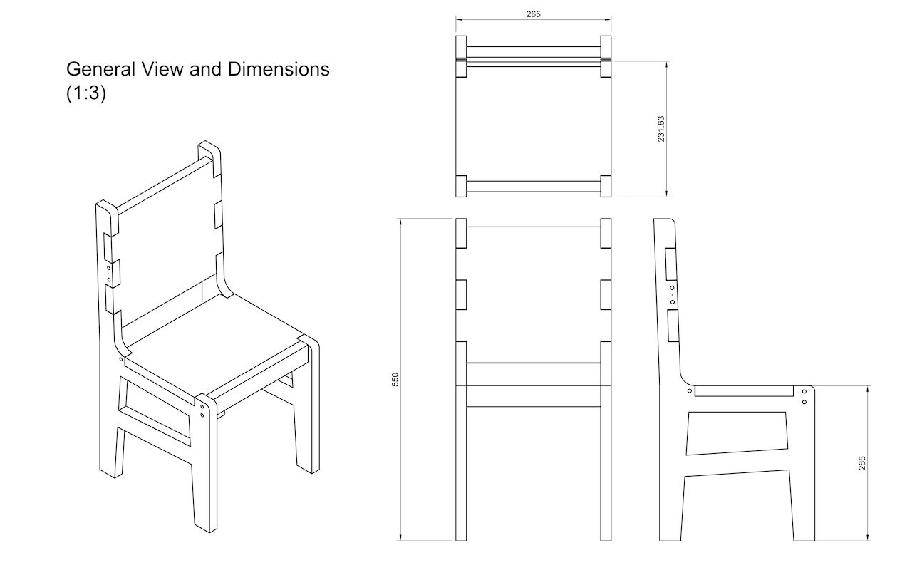 CNC Files for a Child Chair. Includes Fusion 360 Files, Stl, Dxf and ...