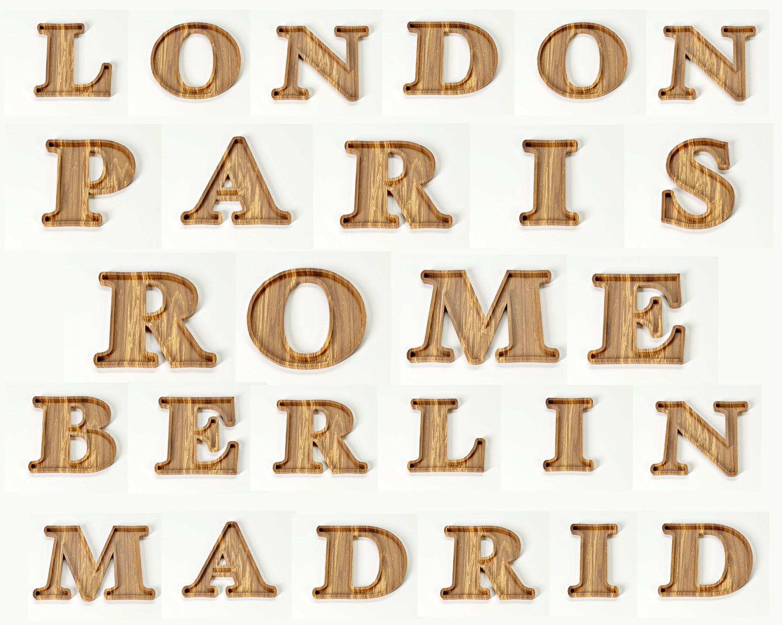 Alphabet CNC Tray Files - 28 Character Font Boards Set - CNC Files for ...