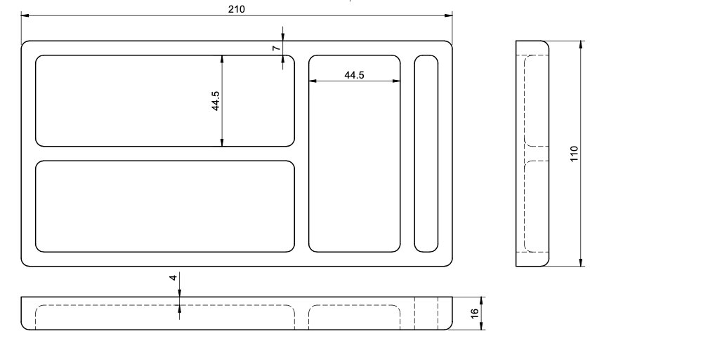 Rectangular CNC Tray Design Files - Customizable 3-section Tea-time ...