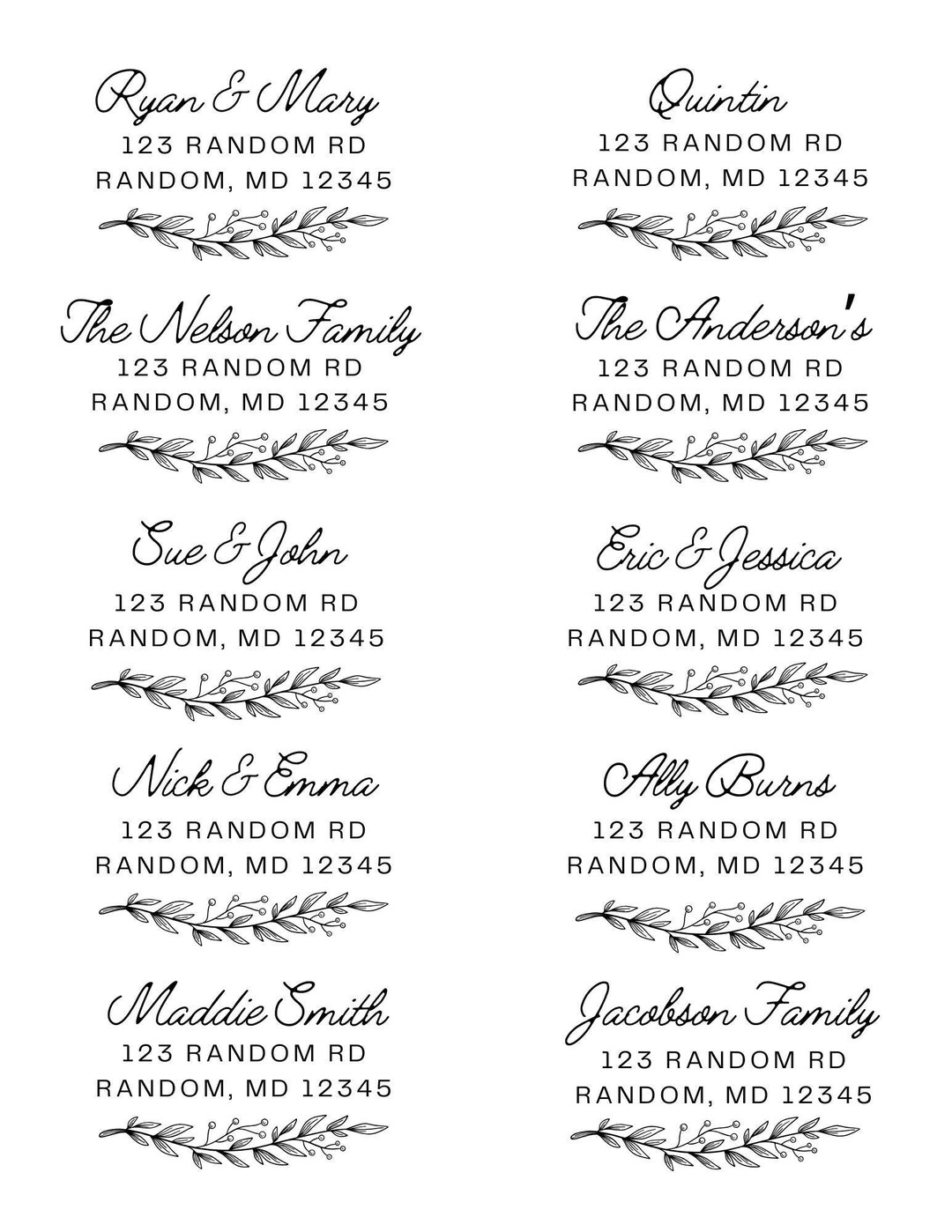 Envelope Label Template, Printable Address Sticker, Editable, Instant ...