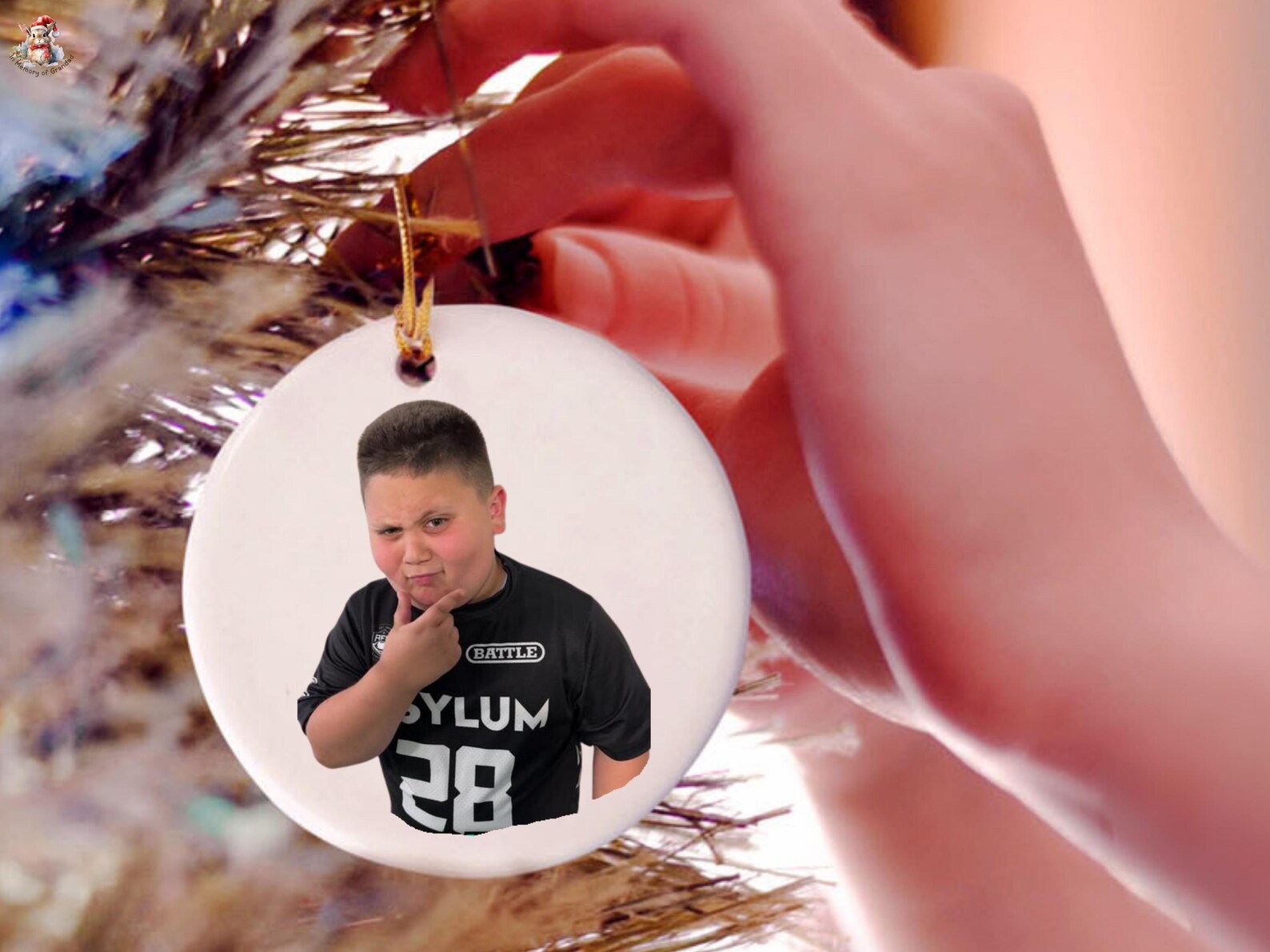 THE RIZZLER KID Meme Ornament - Funny Meme Gift & Ugly Decoration ...