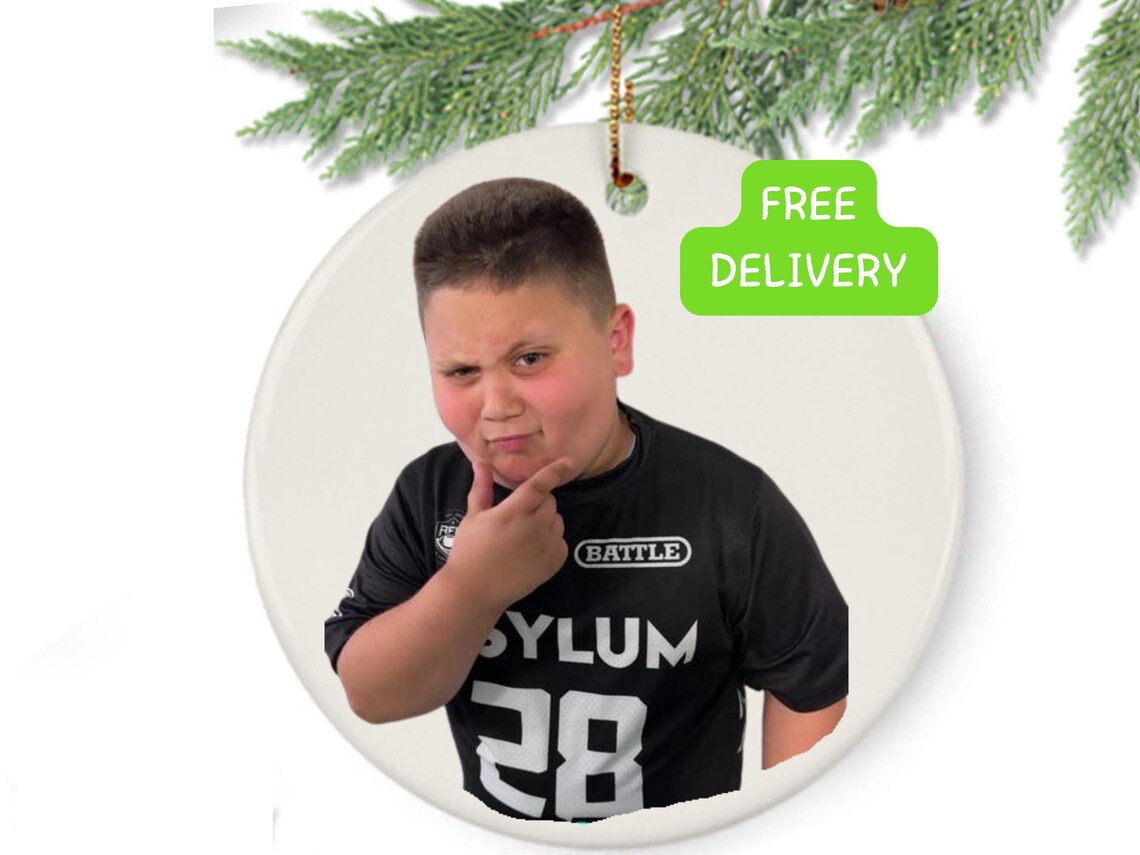 THE RIZZLER KID Meme Ornament - Funny Meme Gift & Ugly Decoration ...