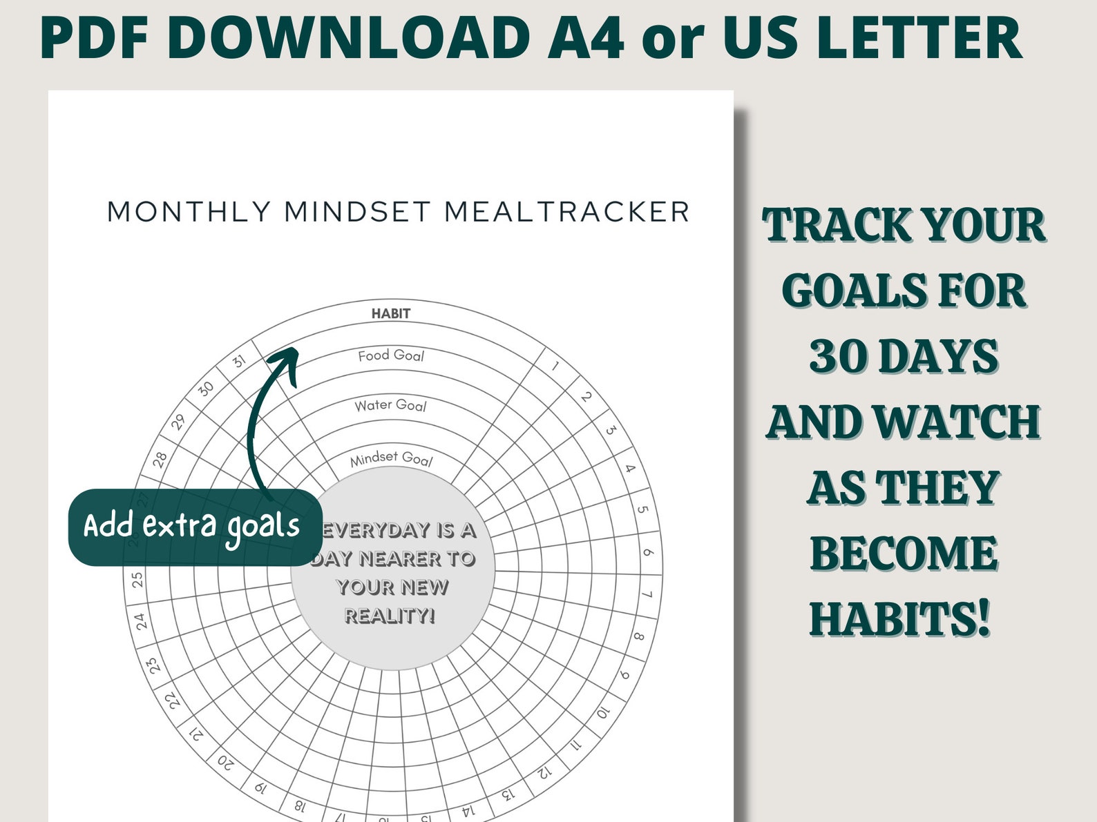 2B Mindset Meal Planner and Tracker/ Health and Dietary Daily | Etsy