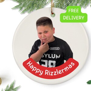 THE RIZZLER KID Christmas Ornament - Funny Meme Gift & Ugly Decoration ...