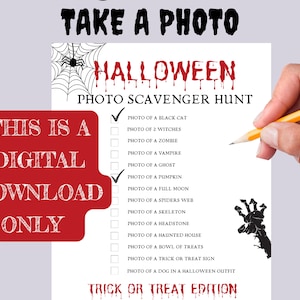 PHOTO Scavenger Hunt/halloween Printable Scavenger Hunt for Teens ...