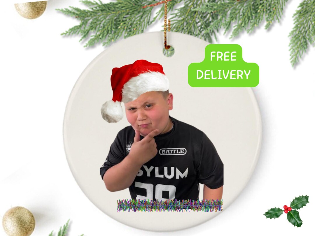 THE RIZZLER KID Christmas Ornament - Funny Meme Gift & Ugly Decoration ...