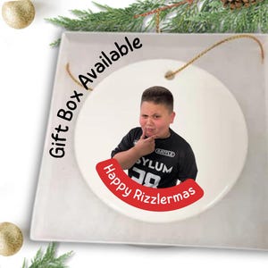 THE RIZZLER KID Christmas Ornament - Funny Meme Gift & Ugly Decoration ...