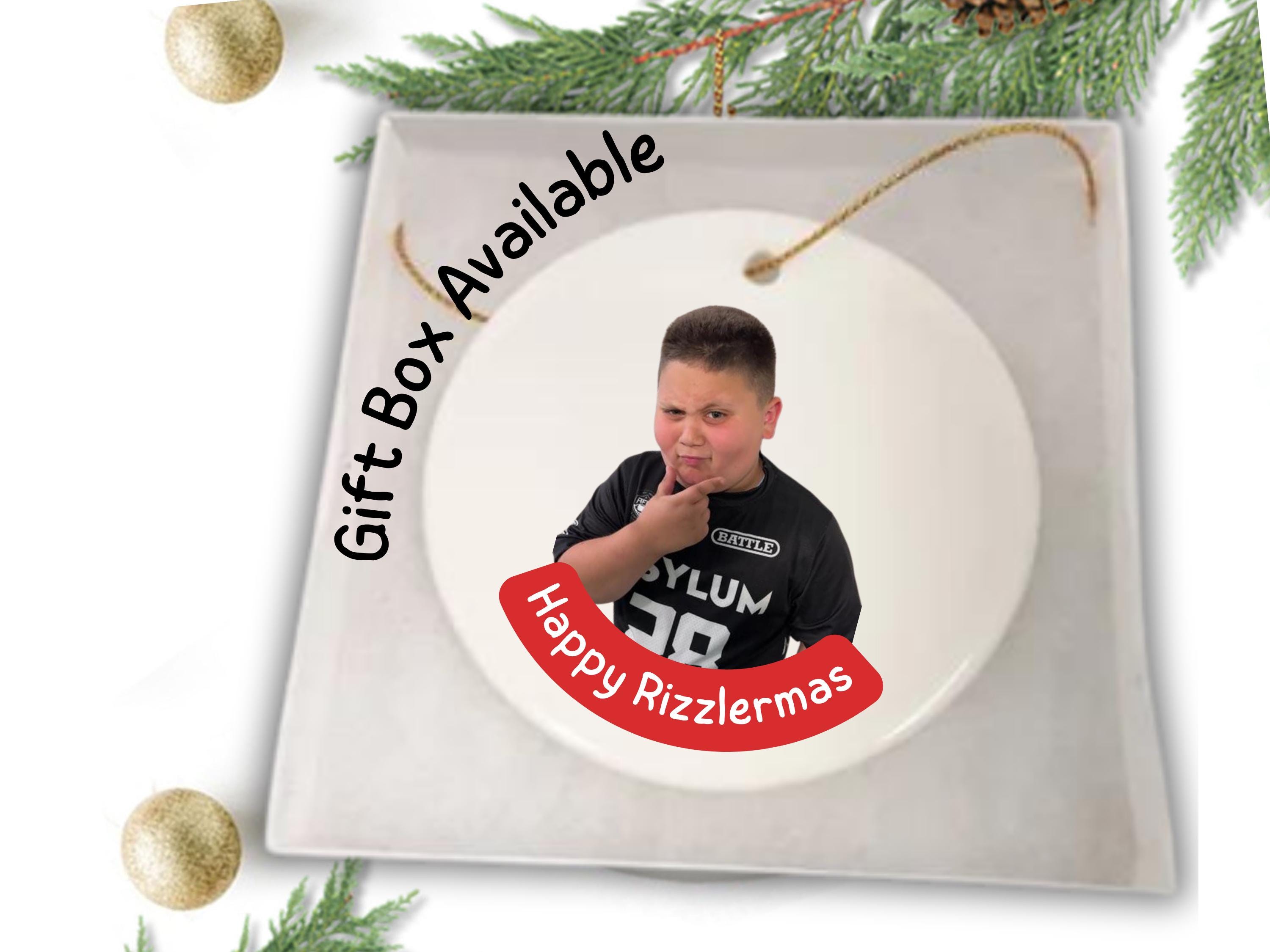THE RIZZLER KID Christmas Ornament - Funny Meme Gift & Ugly Decoration ...