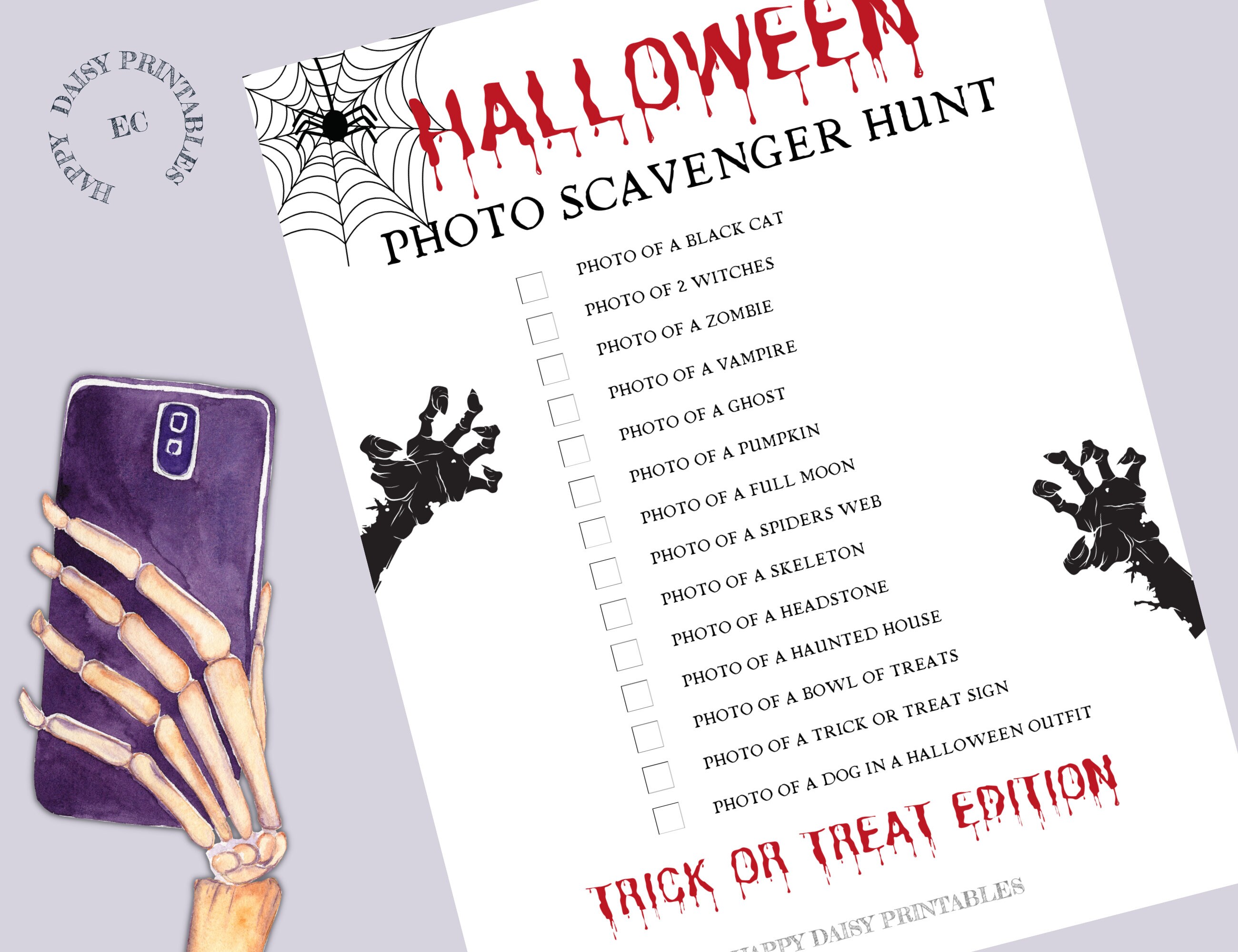 PHOTO Scavenger Hunt/halloween Printable Scavenger Hunt for Teens ...