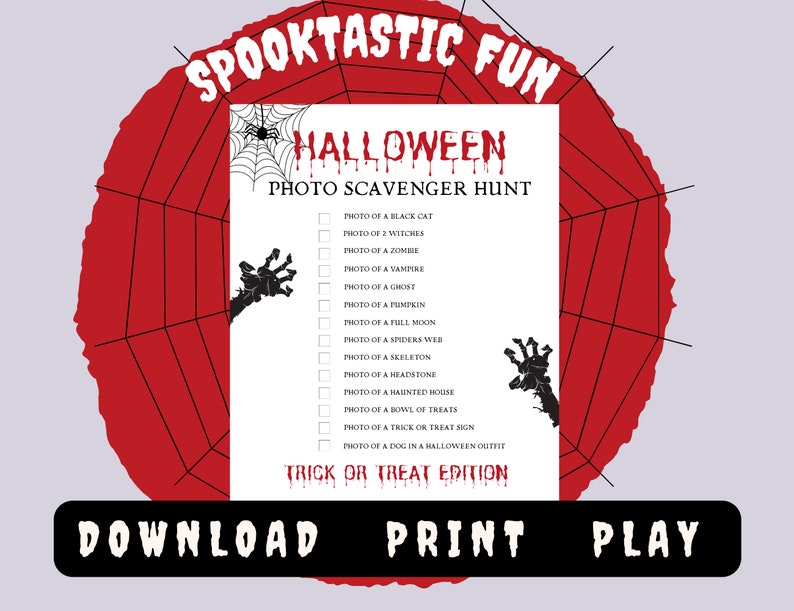 PHOTO Scavenger Hunt/halloween Printable Scavenger Hunt for Teens ...