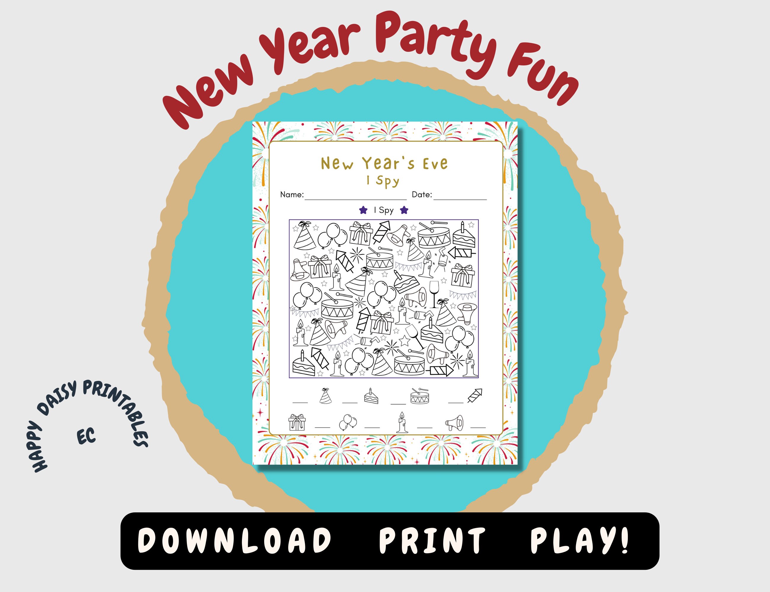 New Years I Spy Party Game for Children INSTANT DOWNLOAD - Etsy