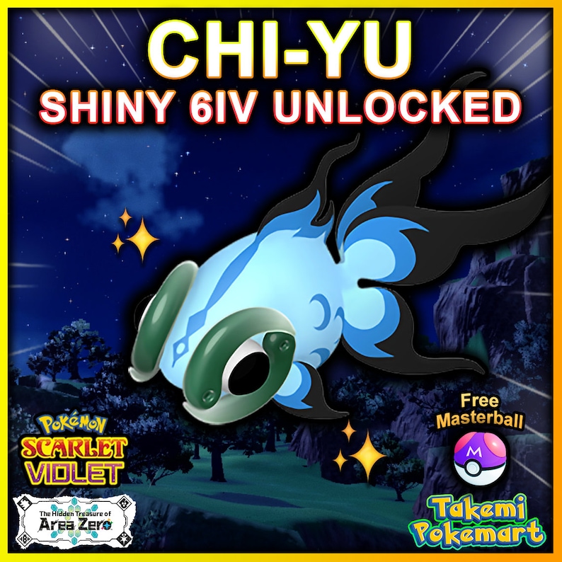 SHINY CHI-YU 6IV Rare Exclusive Pokemon Scarlet & Violet - Etsy