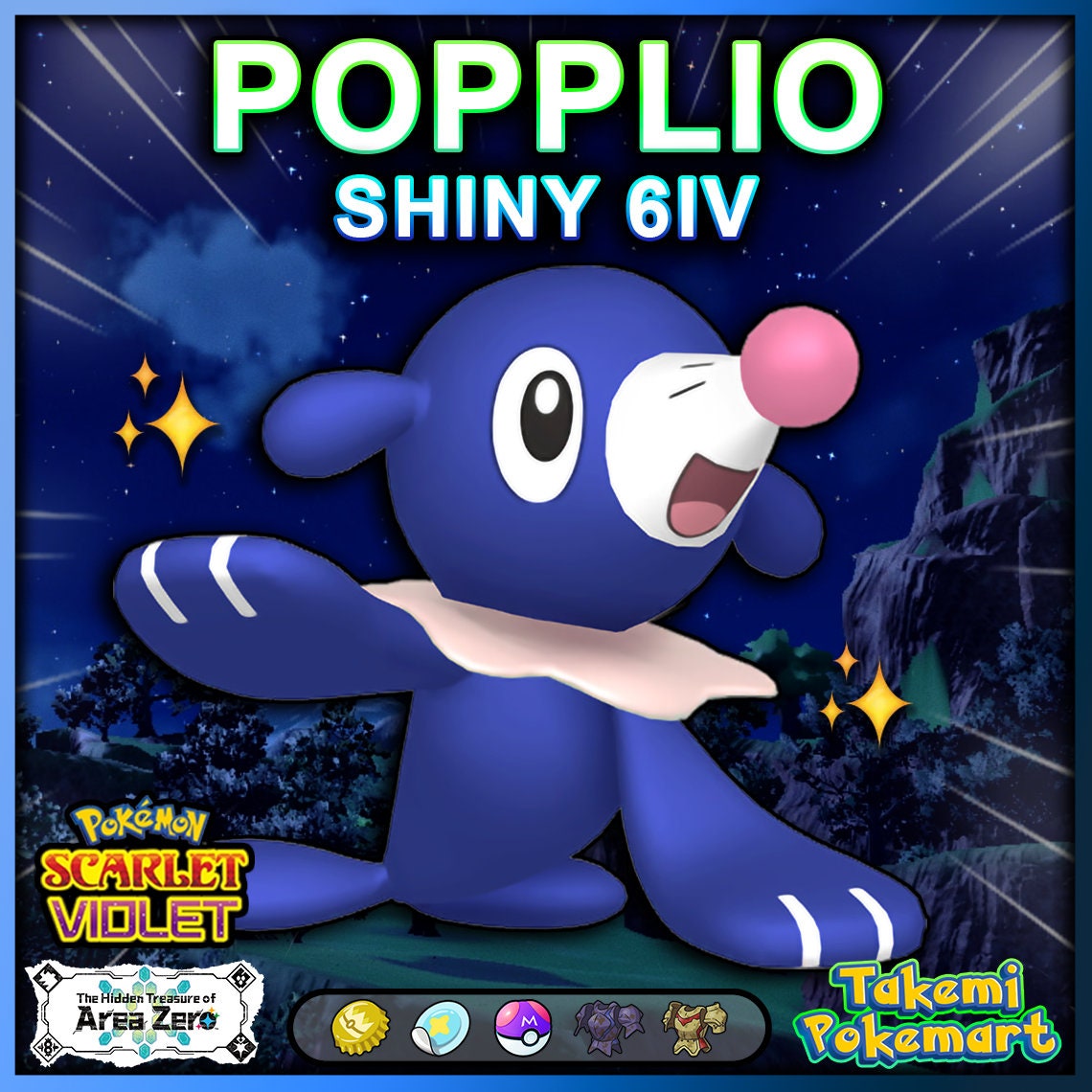 Popplio Shiny 6IV Any Item Pokemon Scarlet & Violet Fast - Etsy
