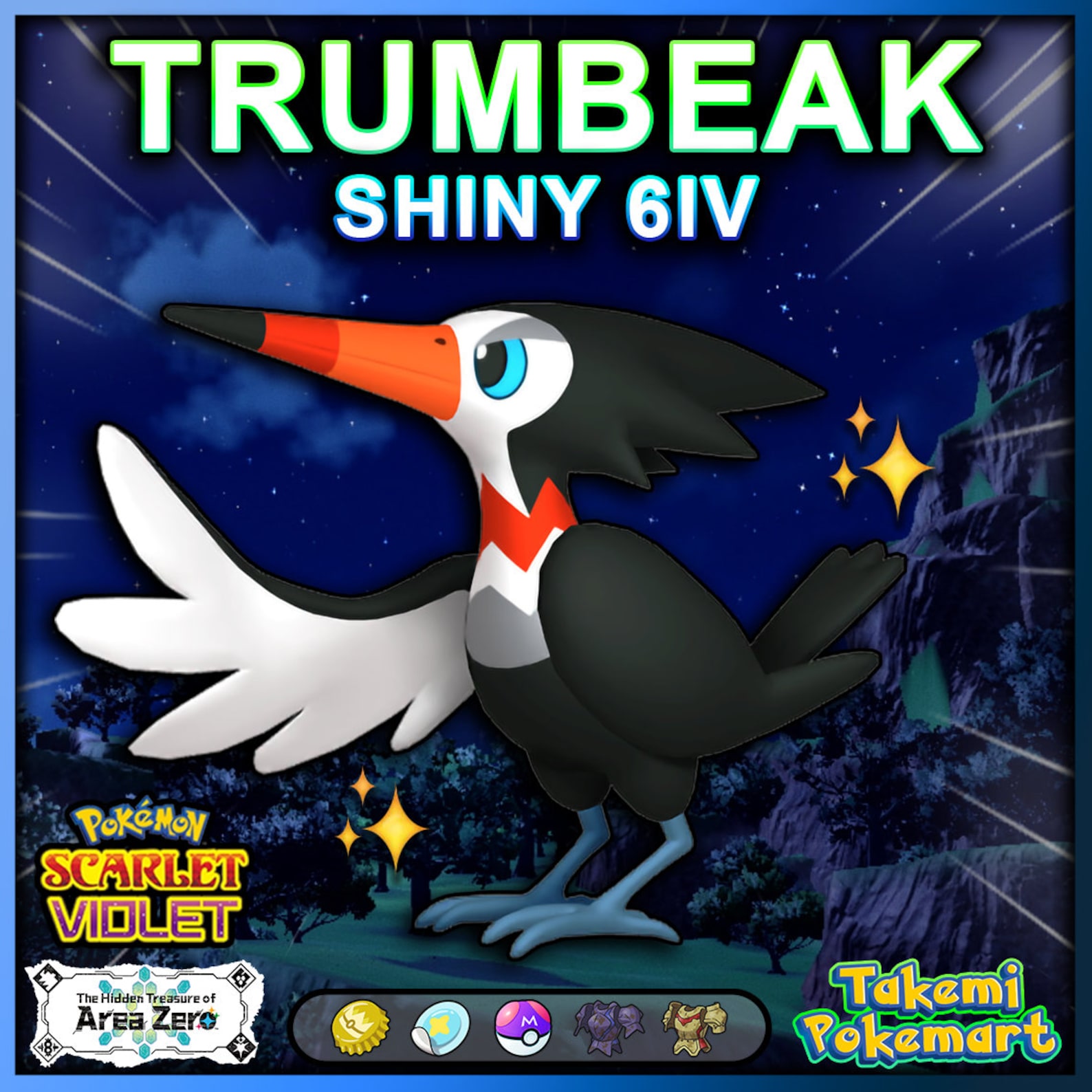 Trumbeak Shiny 6IV Any Item Pokemon Scarlet & Violet - Etsy