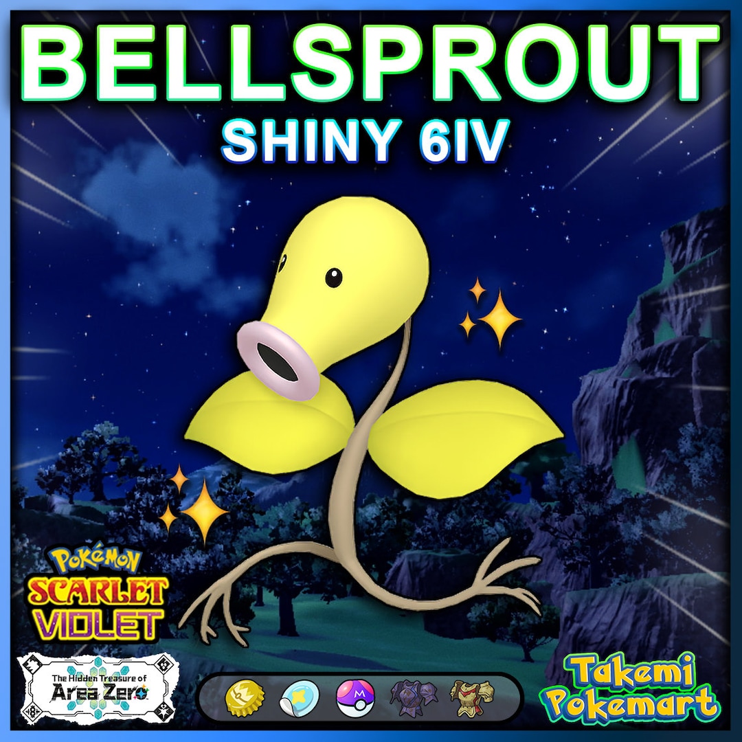 Bellsprout Shiny 6IV // Pokemon Scarlet & Violet // Mythical // EV Trained Ready for Competitive ...