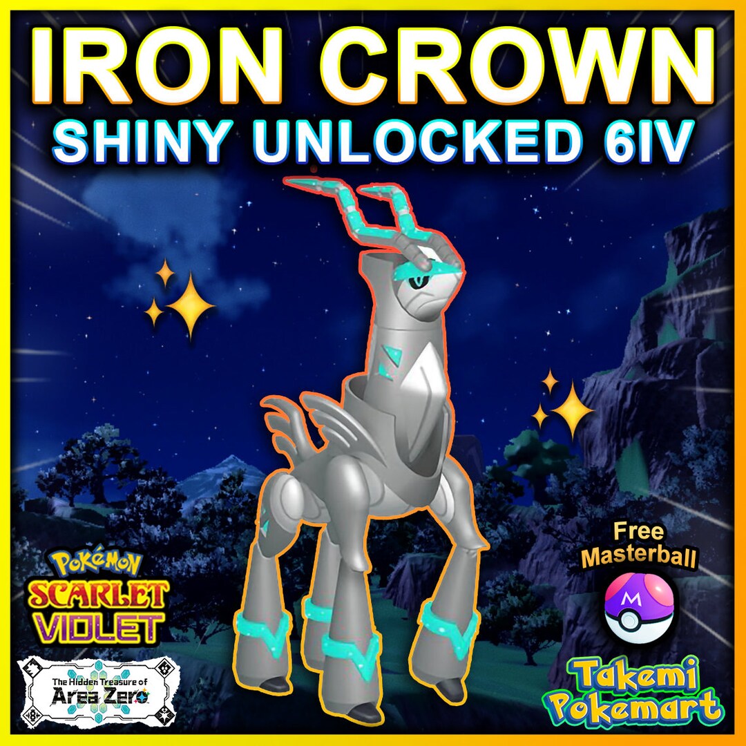 IRON CROWN Shiny 6IV RARE Exclusive Pokemon Scarlet & - Etsy