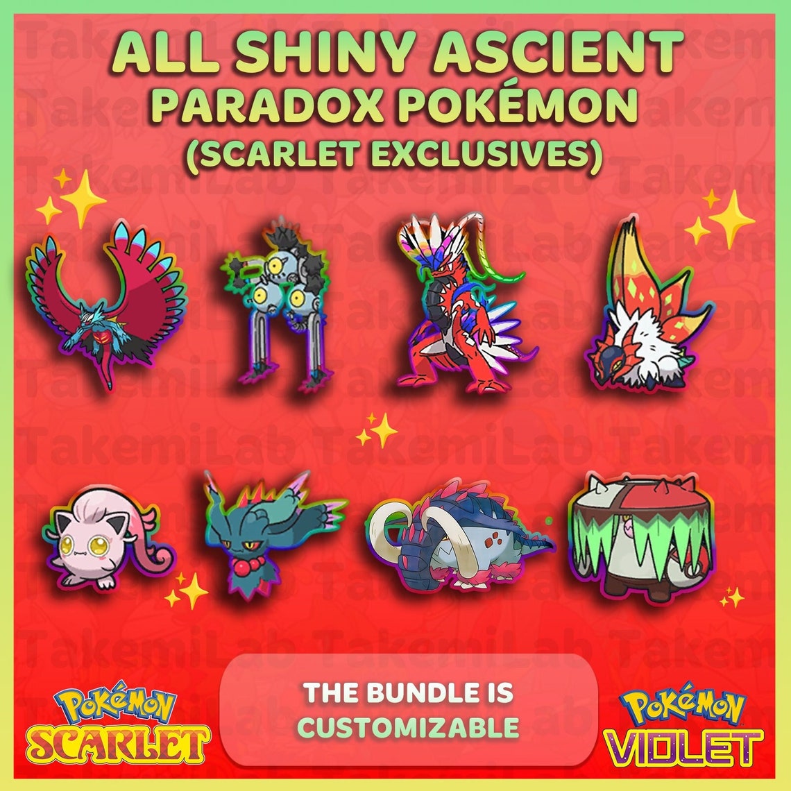 Shiny 6IV ANCIENT Paradox Pokemon ALL Scarlet EXCLUSIVES - Etsy