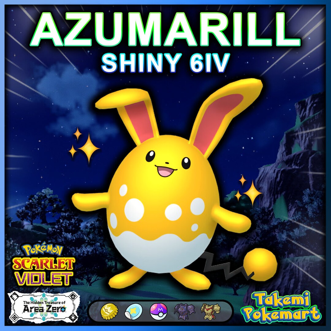 AZUMARILL SHINY 6IV Any Item Ready for Competitive Battle - Etsy