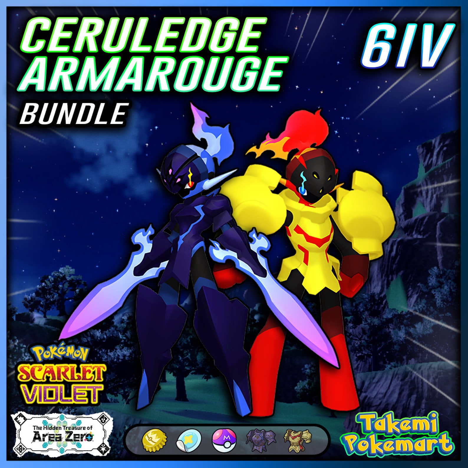 SHINY Ceruledge Armarouge 6IV Pokemon Scarlet & Violet 5 - Etsy