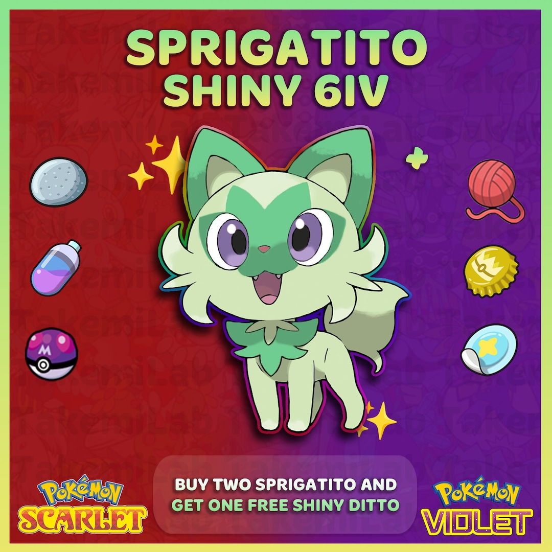 SHINY SPRIGATITO 6IV Any Item Ready for Competitive - Etsy