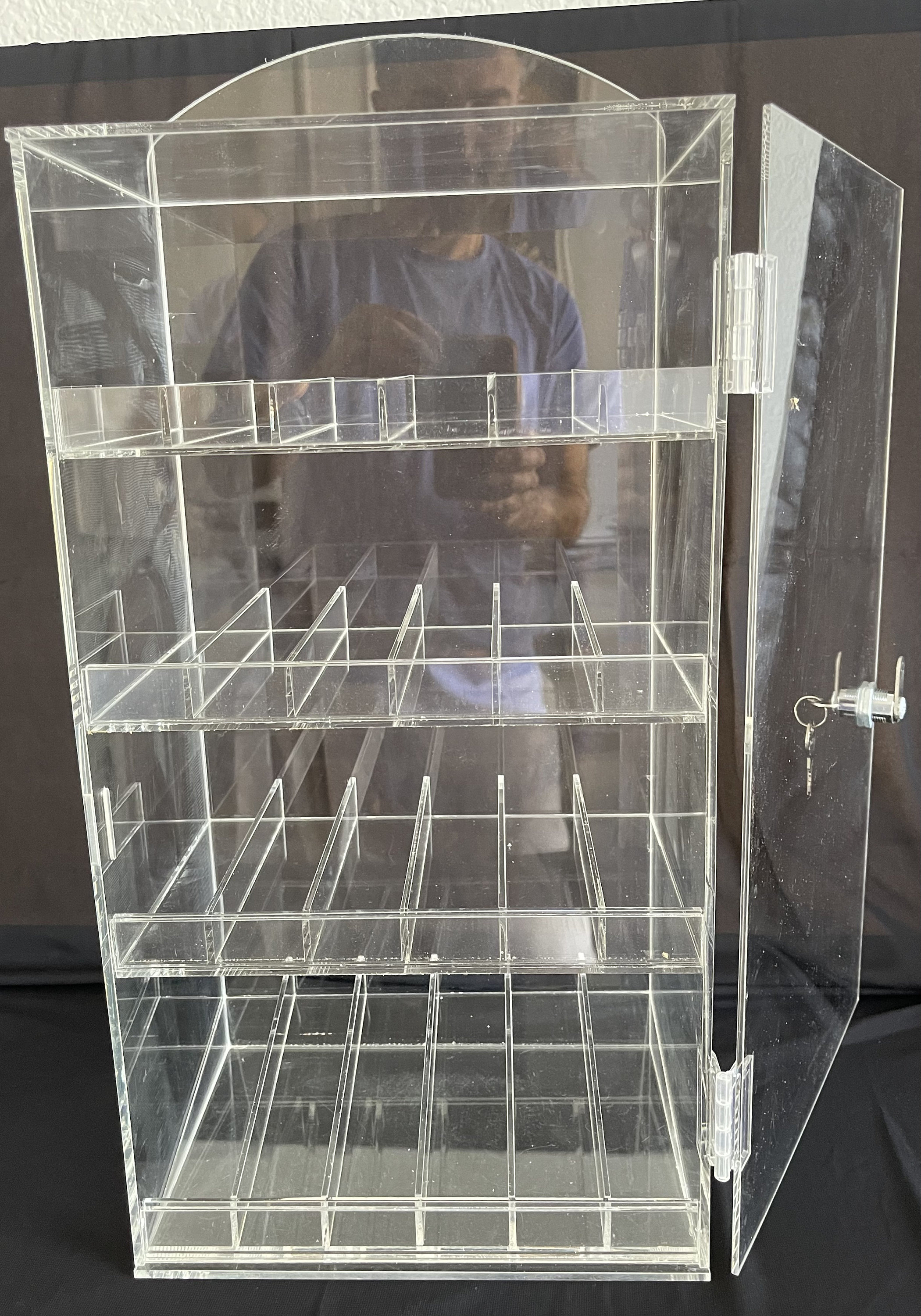 Acrylic Clear Shelving Display Rack With Lockable Door- 18"h X 9.5"w X ...