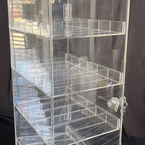 Acrylic Clear Shelving Display Rack With Lockable Door- 18"h X 9.5"w X ...