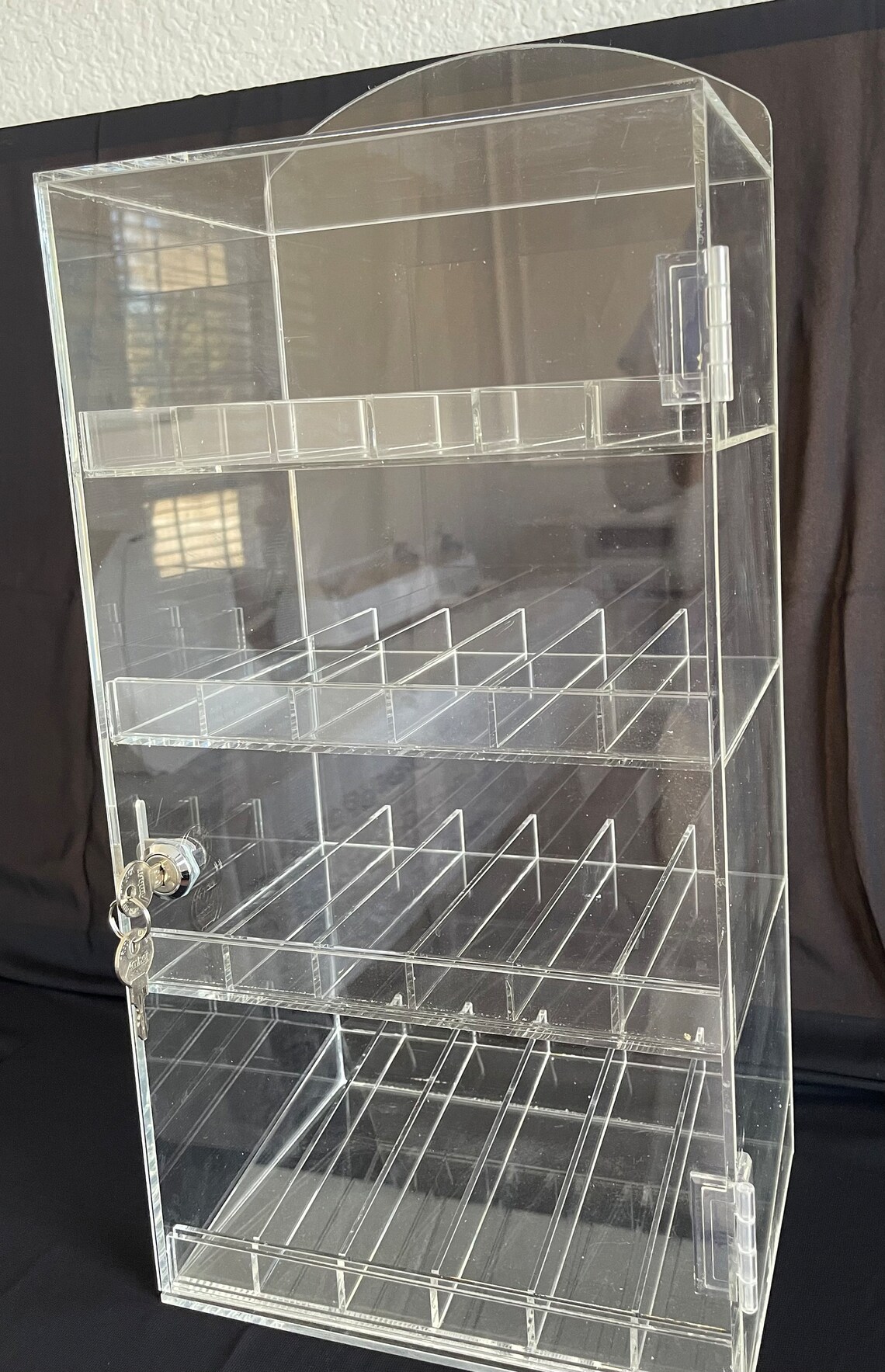 Acrylic Clear Shelving Display Rack With Lockable Door- 18"h X 9.5"w X ...