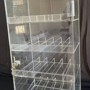 Acrylic Clear Shelving Display Rack With Lockable Door- 18"h X 9.5"w X ...