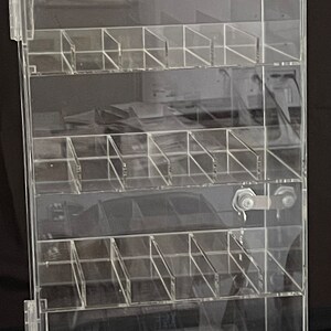 Acrylic Clear Shelving Display Rack With Lockable Door- 18"h X 9.5"w X ...