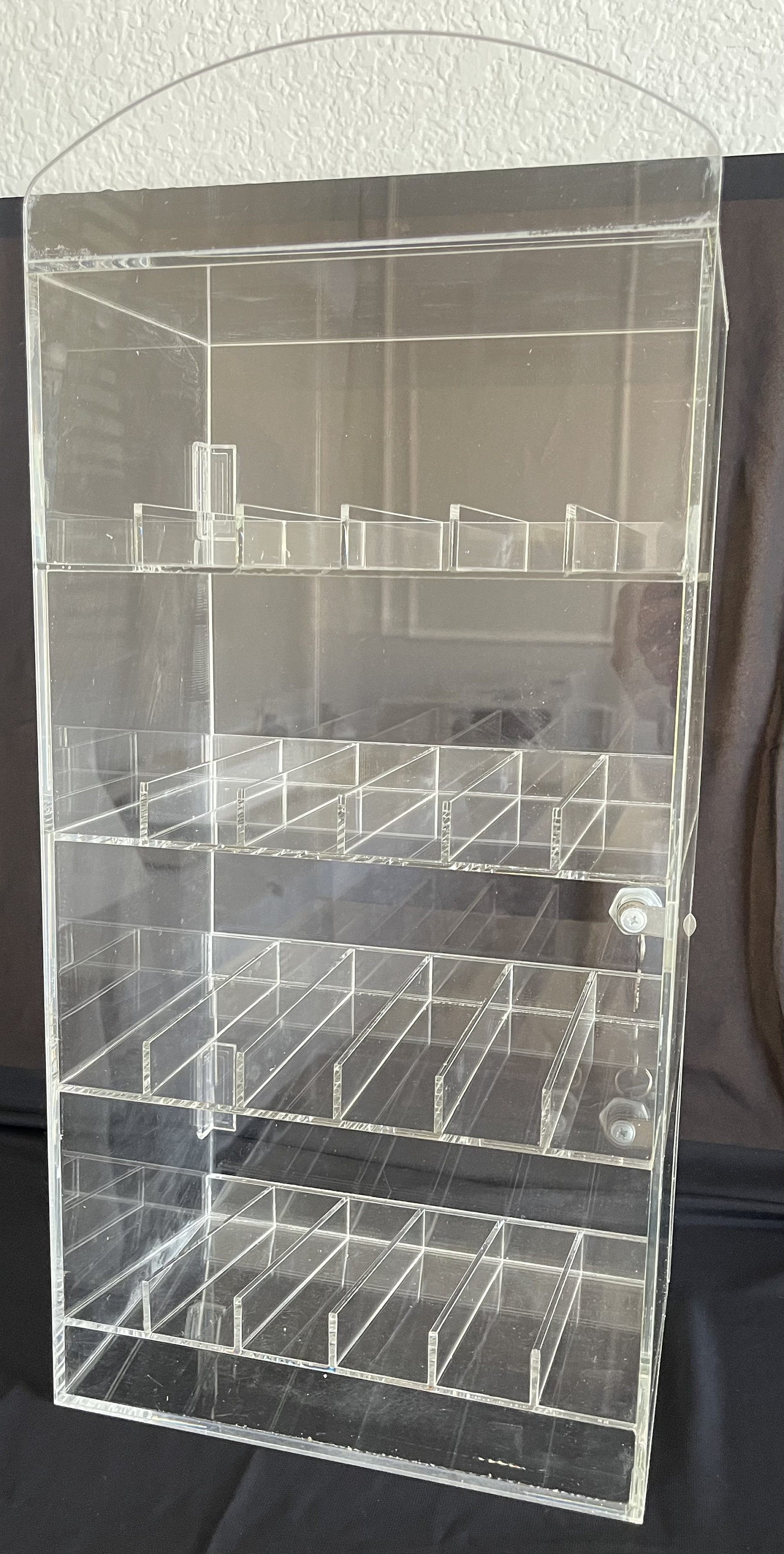 Acrylic Clear Shelving Display Rack With Lockable Door- 18"h X 9.5"w X ...