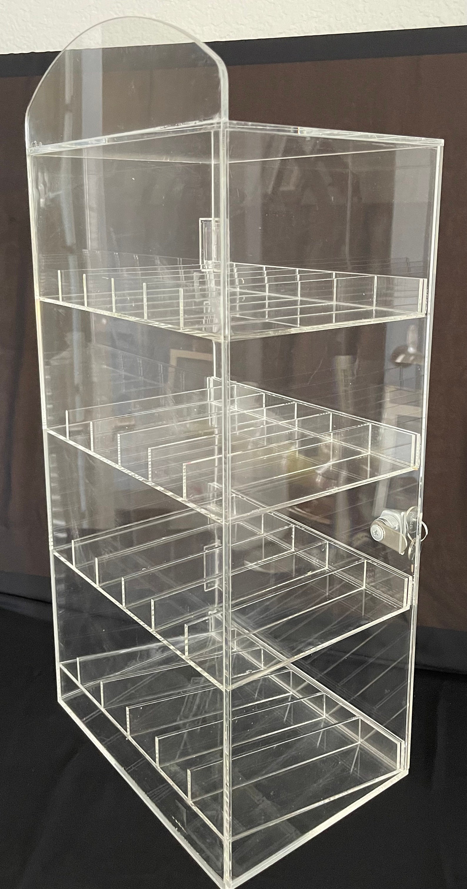Acrylic Clear Shelving Display Rack With Lockable Door- 18"h X 9.5"w X ...