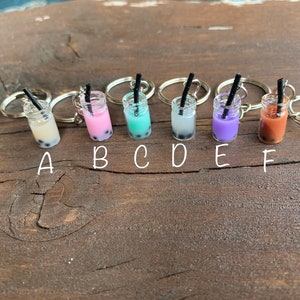 Boba Milk Tea Keychain, Mini Drink Keychain, Bubble Tea Drink Keychain ...