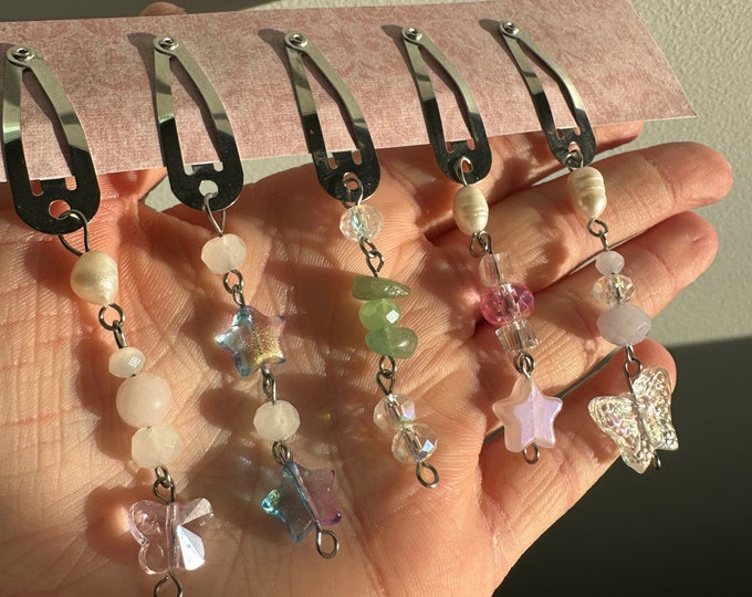 Kawaii Beaded Hair Clip, Cute Barrettes, Cottage Core Y2k Hair Jewelry ...