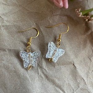 Gold Butterfly Set, Dangle Butterfly Earrings, Butterfly Earrings for Kids, Elegant Minimalist ...