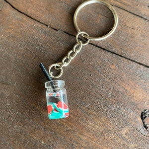 Colorful Keychain, Cute Keychain for Women, Fruit Drink Keychain, Fruit ...