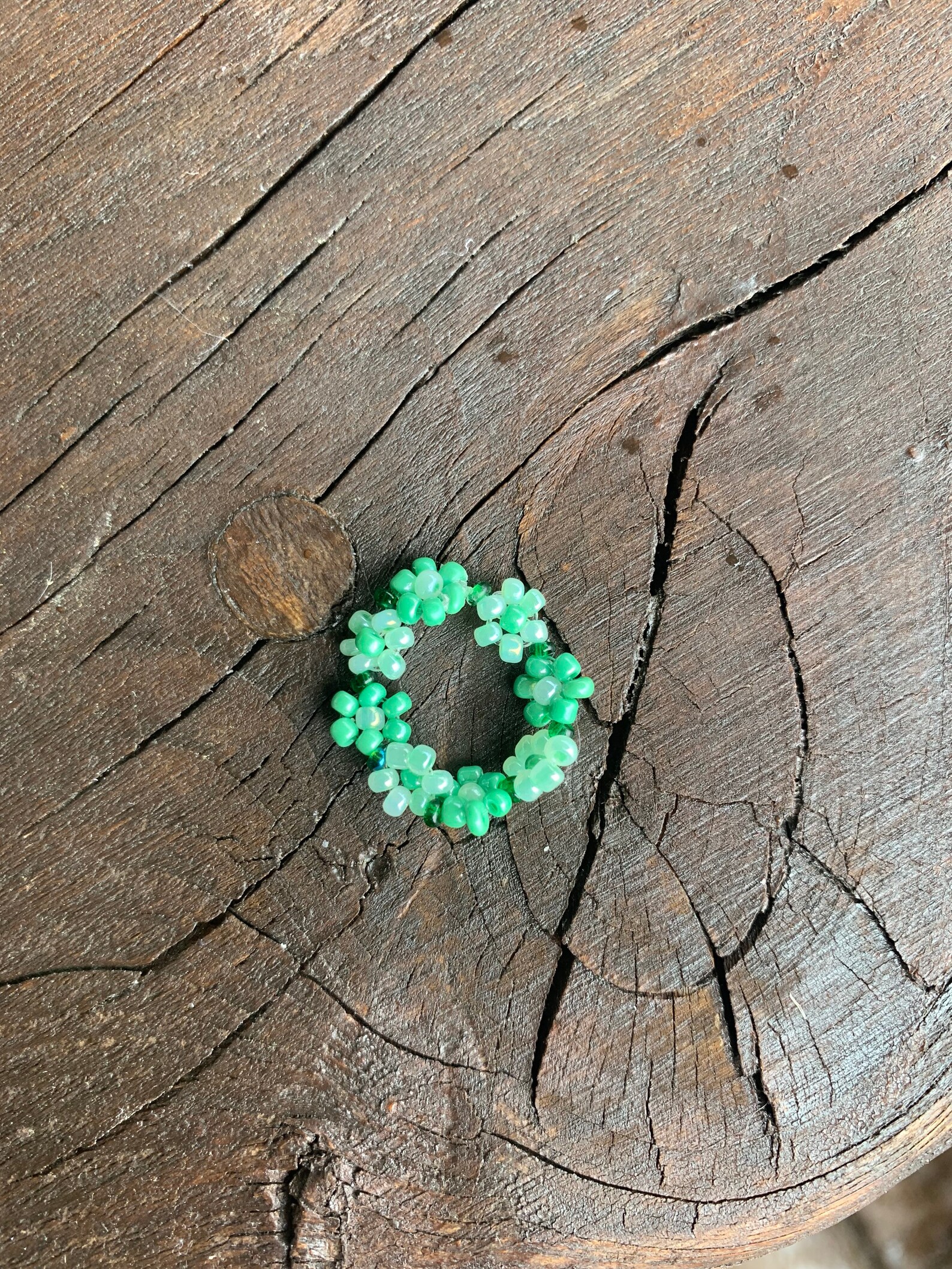 Seed Bead Floral Ring, Beaded Spring Ring - Etsy