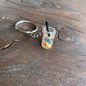 Colorful Keychain, Cute Keychain for Women, Fruit Drink Keychain, Fruit ...