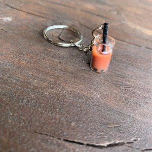 Boba Milk Tea Keychain, Mini Drink Keychain, Bubble Tea Drink Keychain ...