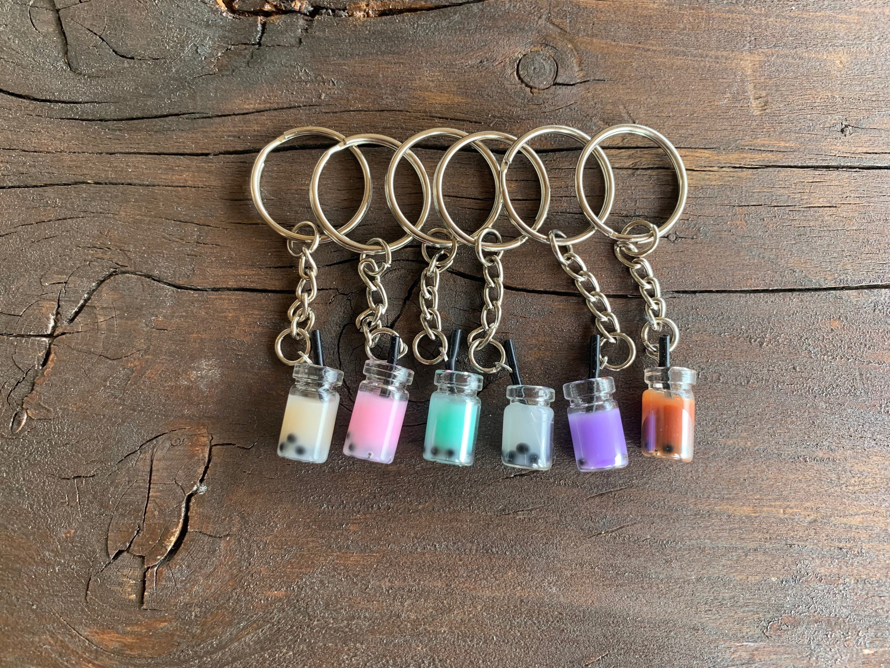 Boba Milk Tea Keychain, Mini Drink Keychain, Bubble Tea Drink Keychain ...