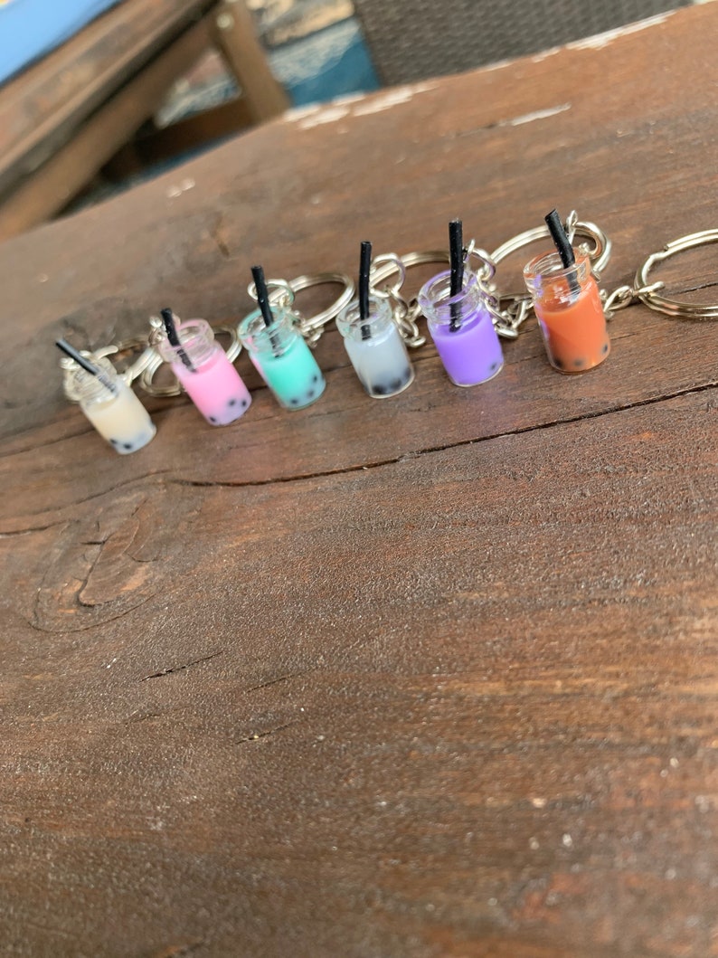 Boba Milk Tea Keychain Mini Drink Keychain Bubble Tea Drink - Etsy