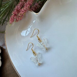 Gold Butterfly Set, Dangle Butterfly Earrings, Butterfly Earrings for Kids, Elegant Minimalist ...