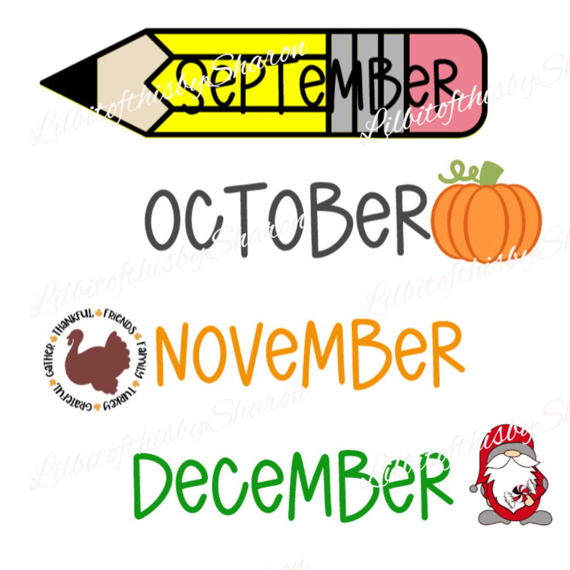 Months of the Year Stickers Set Calendar Stickers Journal - Etsy
