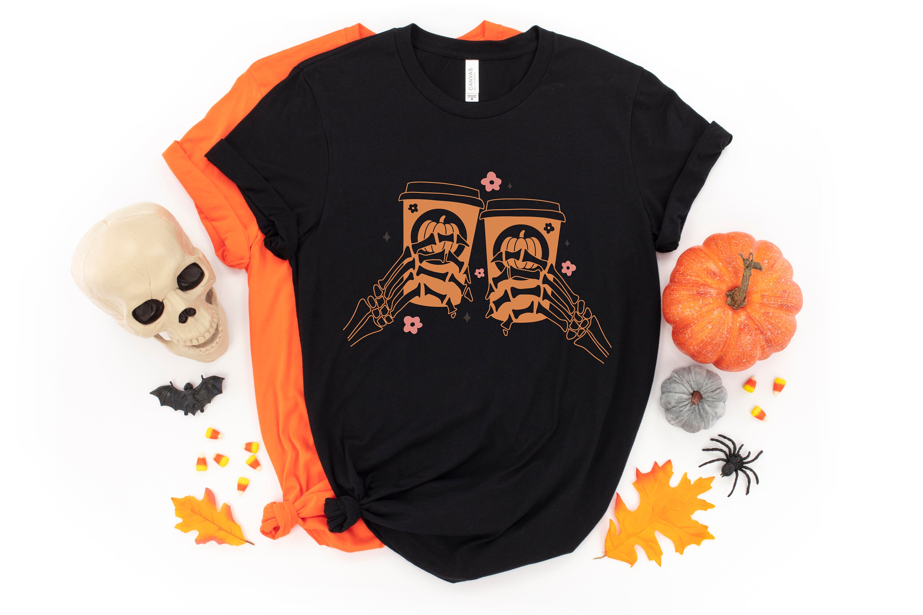 Skeleton Hands Coffee Shirt, Skeleton Hand Shirt, Halloween Shirt ...