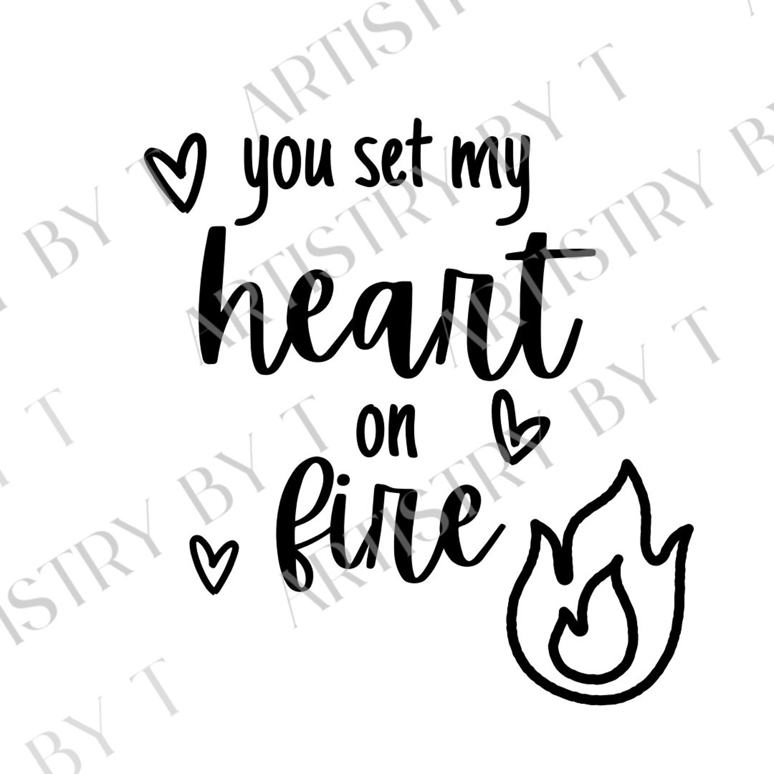 Heart on Fire SVG Valentine's Pun Candle Matches Cut File Cricut ...