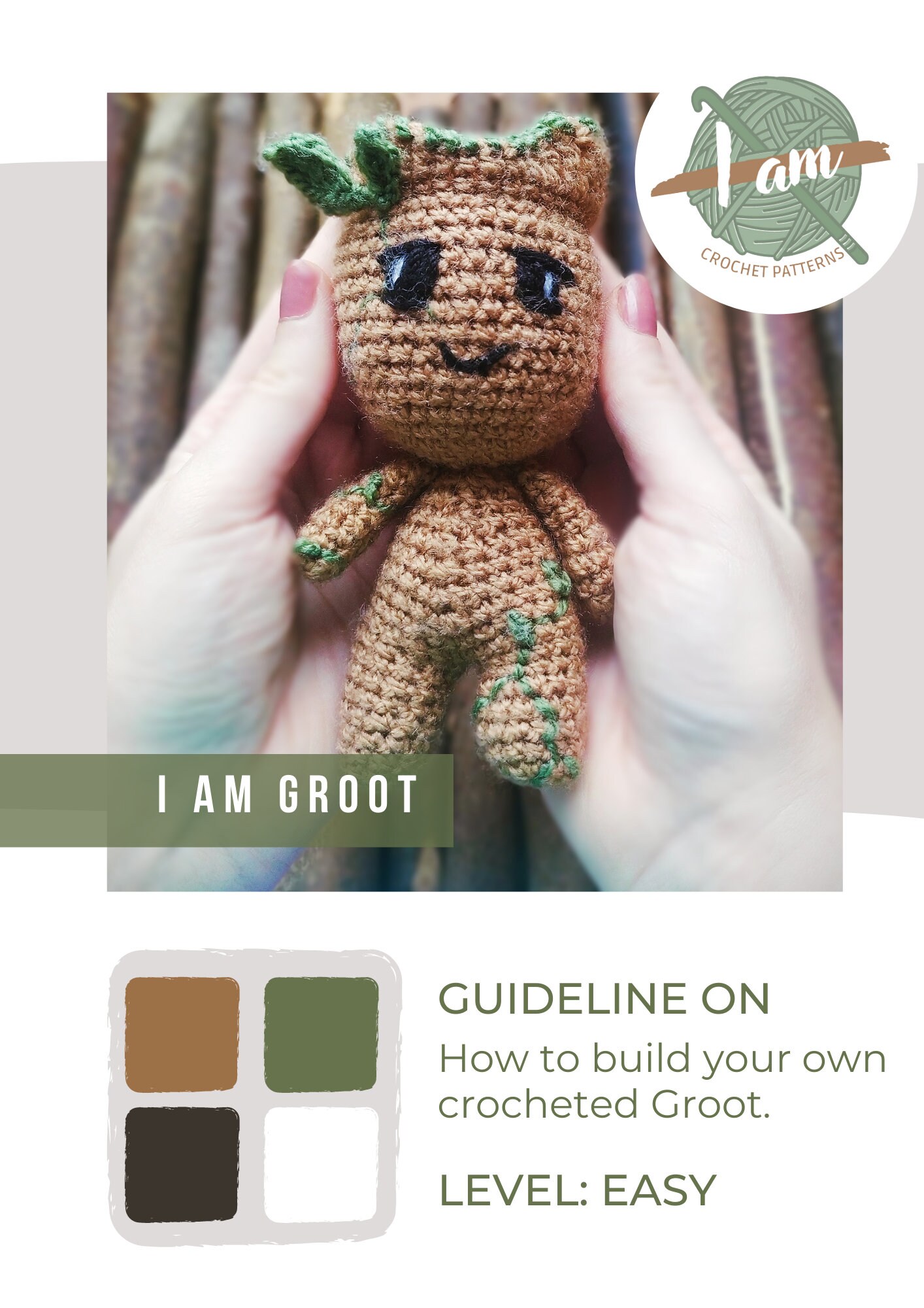 Baby Groot Crochet Pattern Baby Groot Amigurumi Pattern Baby - Etsy