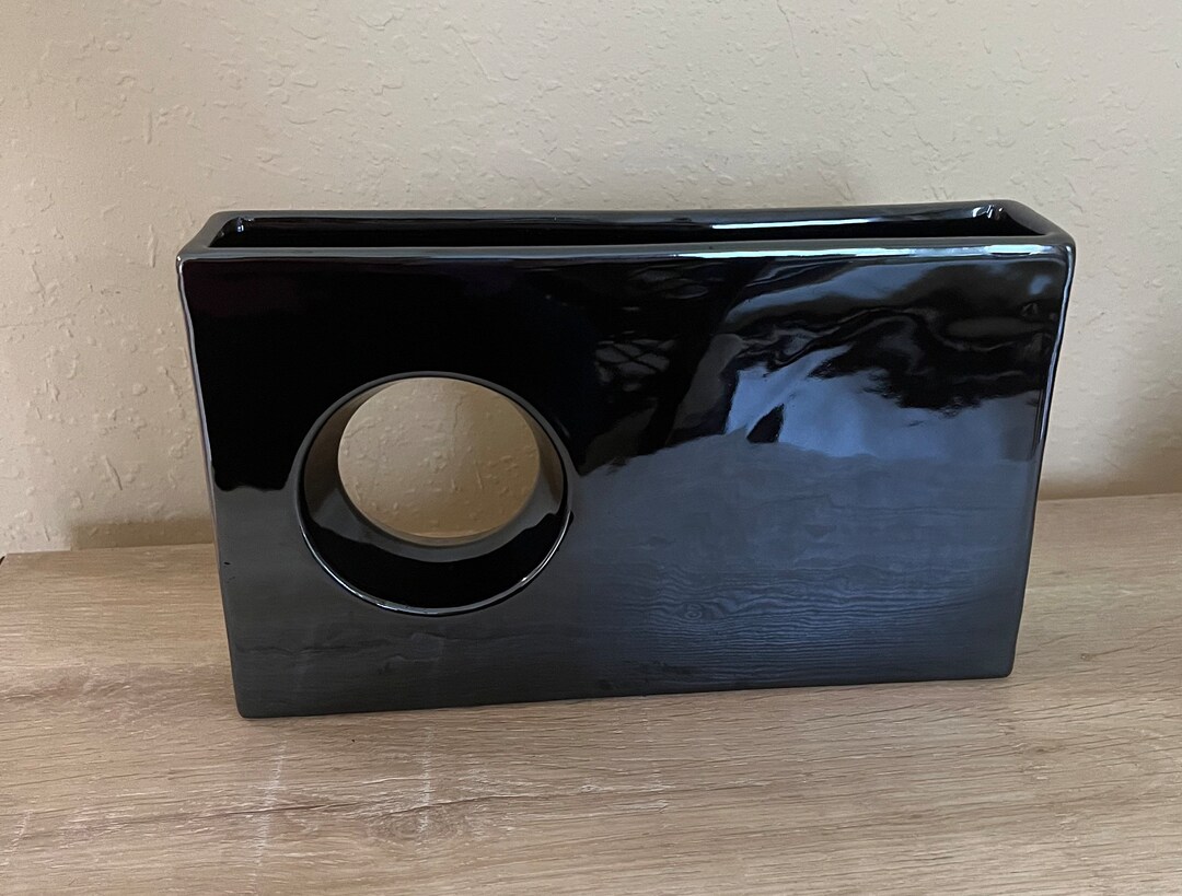 MCM Japan Ceramic Vase. Mid Century Gun Metal Glazed Pottery Vase - Etsy