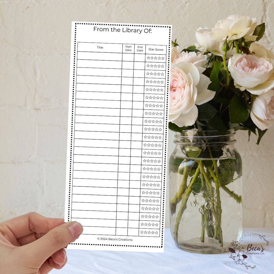 Library Card Bookmark | Reading Log & Tracker (digital Download) - Etsy