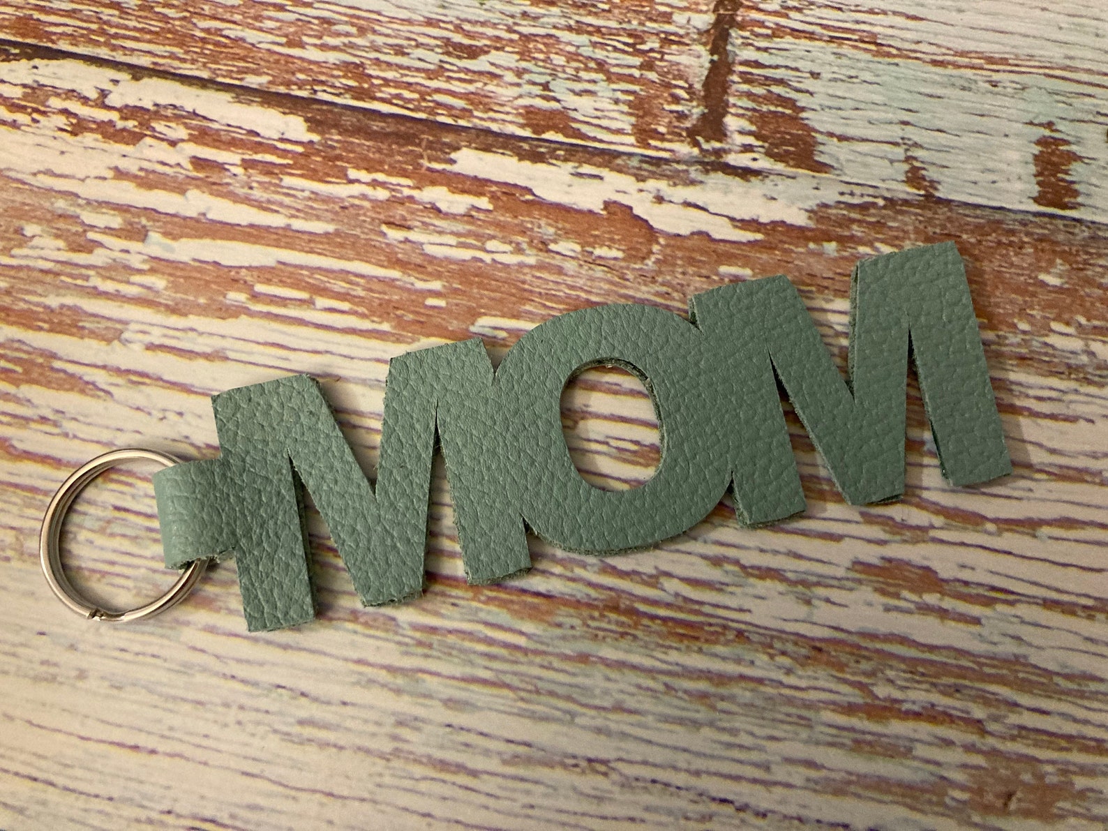 Custom Leather Keychain Dad Keychain Mom Keychain Leather Key Ring ...